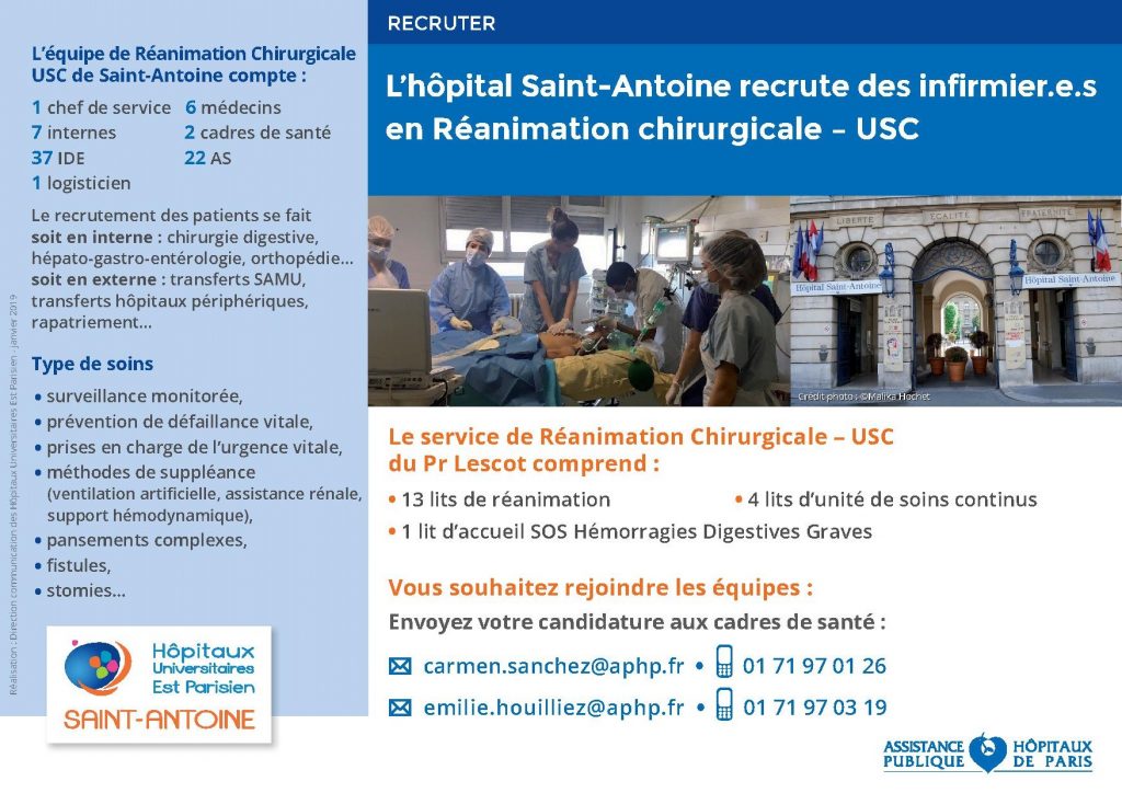 Recrutement infirmier(e) USC SAT-2019 | Portail Internet Hôpitaux ...