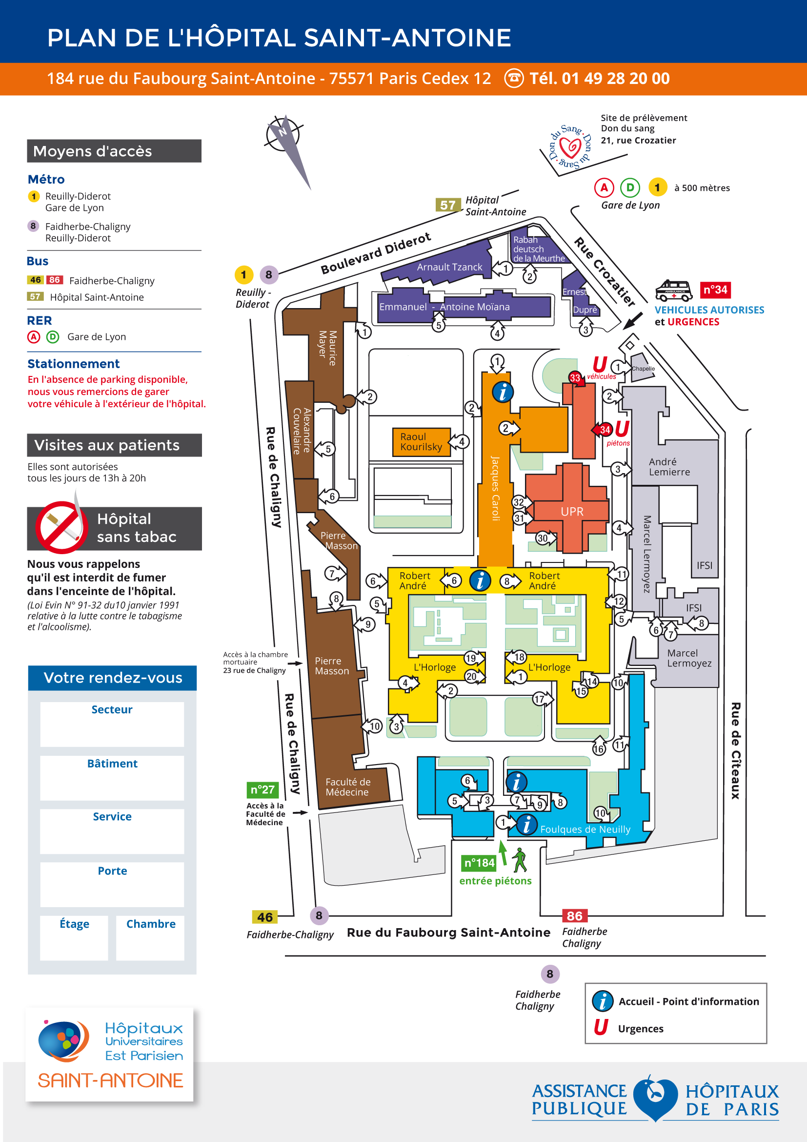 Plan Saint_Antoine 2017 - Hôpital Saint-Antoine AP-HP